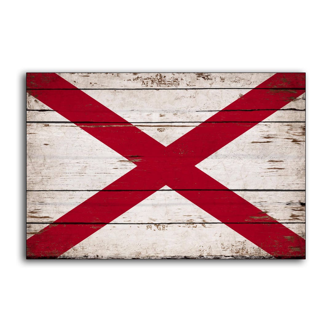 Alabama Wood Flag Flags Rustic Flags Wooden Handmade Sign State Sign ...