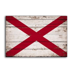Alabama Wood Flag Flags Rustic Flags Wooden Handmade Sign State Sign ...