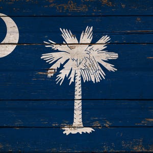 South Carolina Wood Flag Flags Rustic Flags Wooden Sign the Palmetto ...