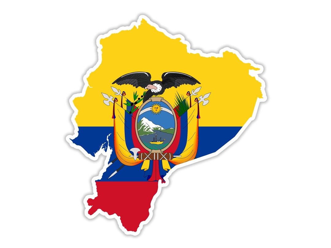 Ecuador Sticker Flag Shape Word Art Printed Vinyl Decal Decals Stickers ...