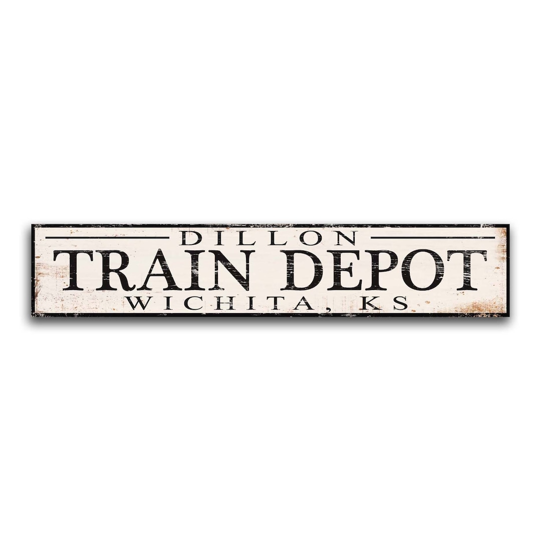 Customized Railroad Depot Sign Railroad Railway Personalized Name Hand ...