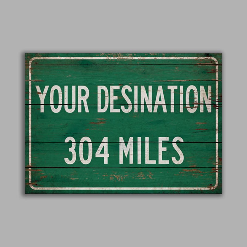 Distance Sign - Etsy