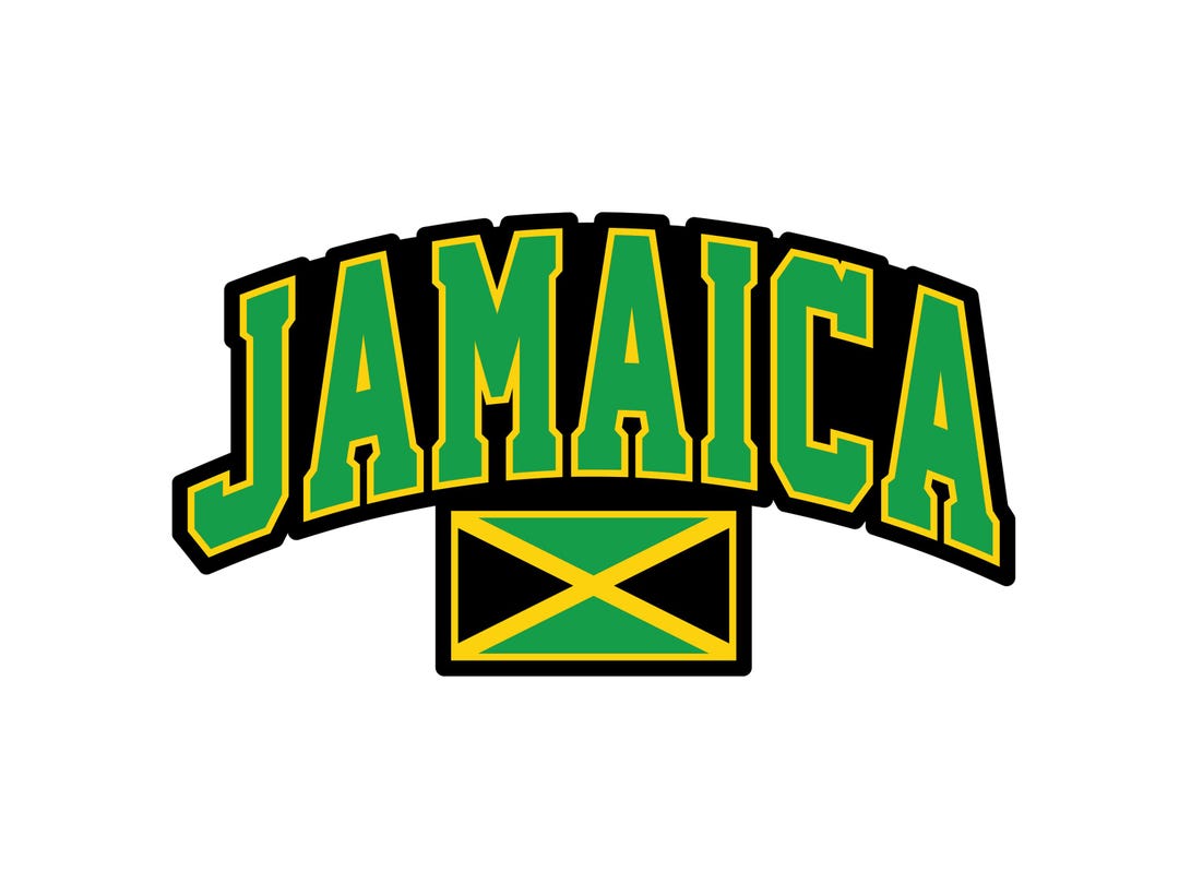 Jamaica Arched Sticker Flag Art Printed Vinyl Decal Decals Jamaican ...