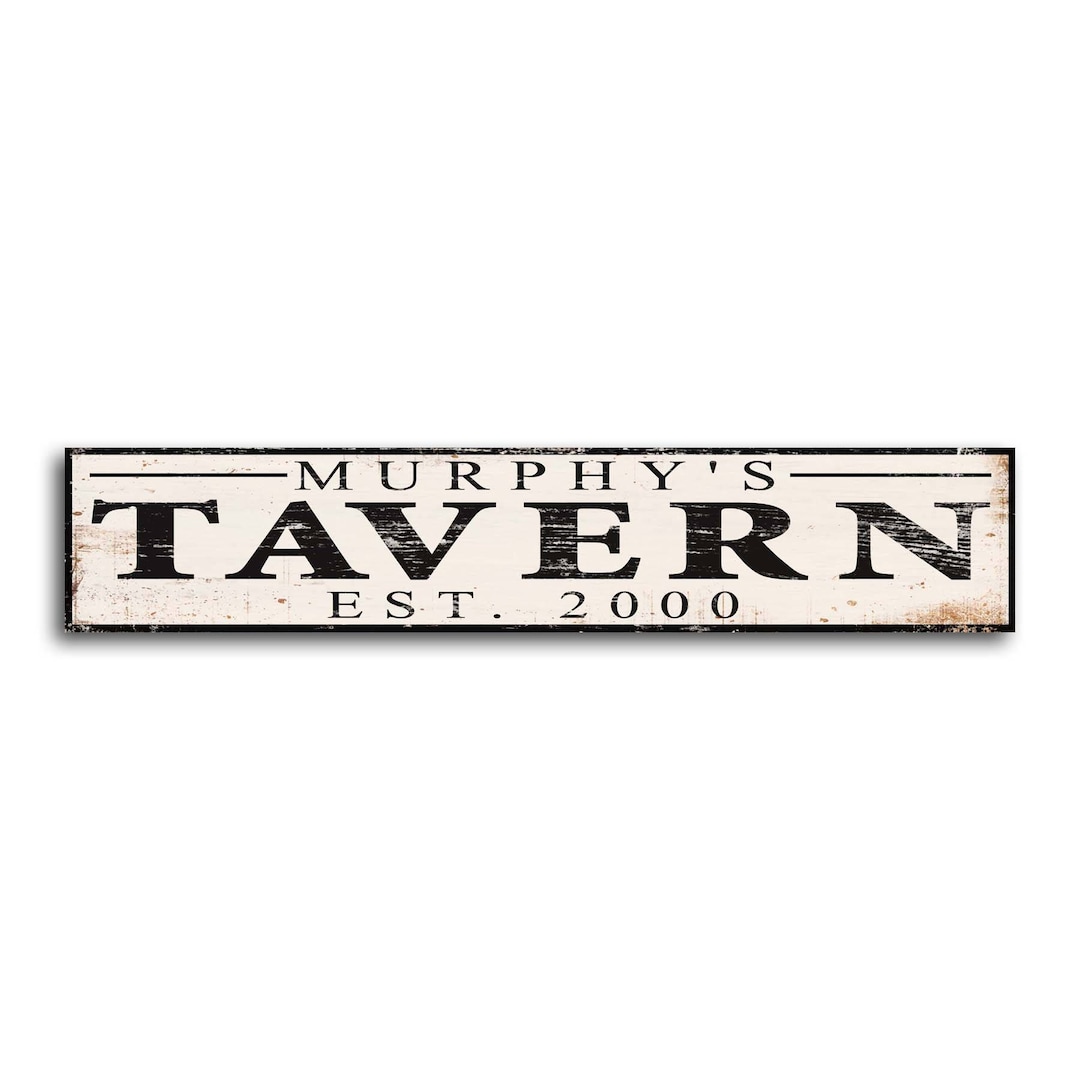 Customized Tavern Sign Personalized Name & Established Date Glicee ...