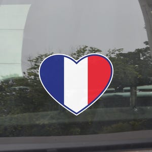 France Heart Sticker Flag Shape Word Art Printed Vinyl Decal Decals ...