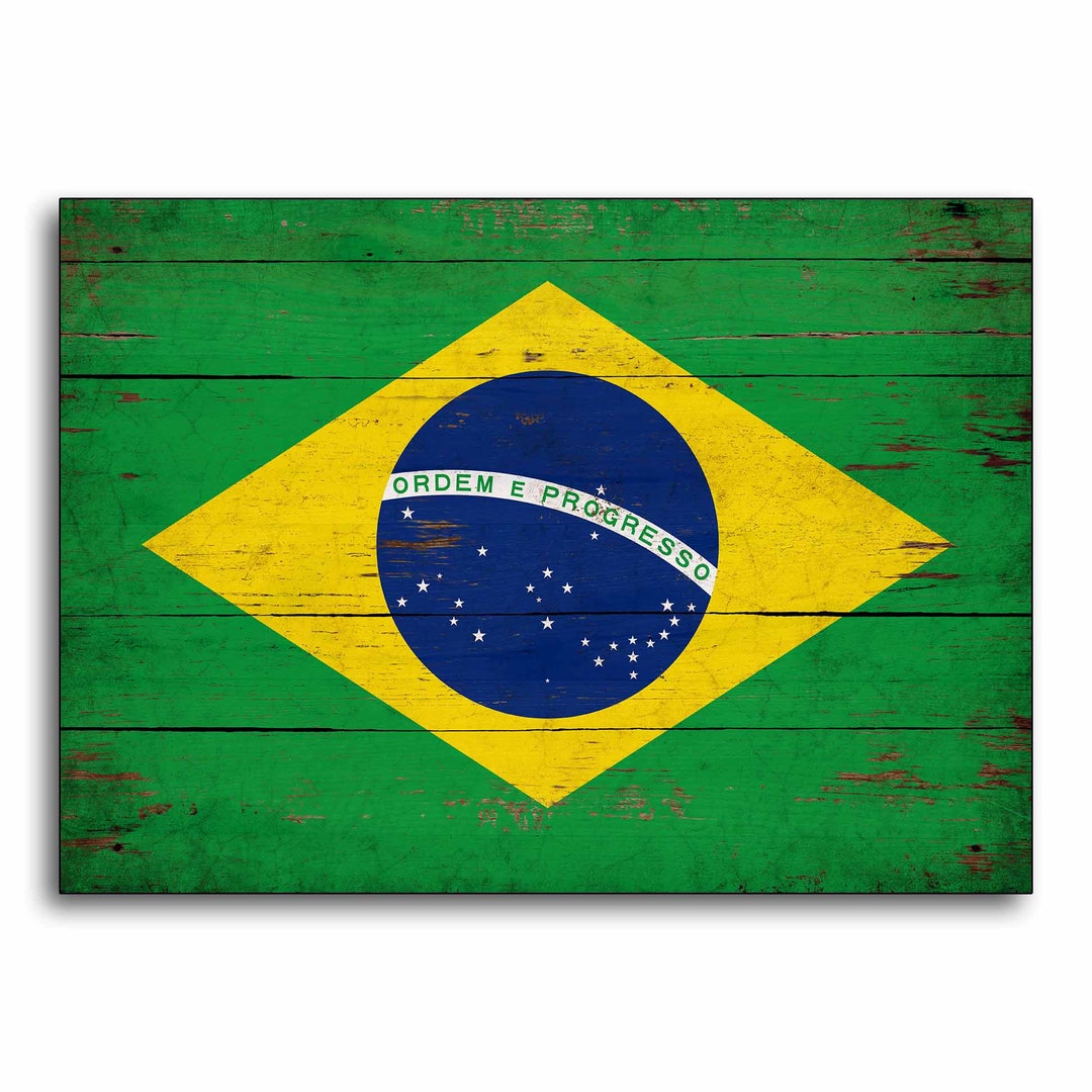 Brazil Wooden Flag Sign Print on Wooden Sign Decor Brasil Wall Decor ...
