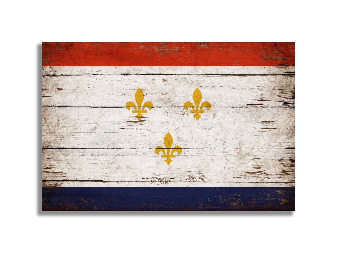New Orleans Louisiana Wood Flag Sign Flags Wooden Handmade Home Wall ...