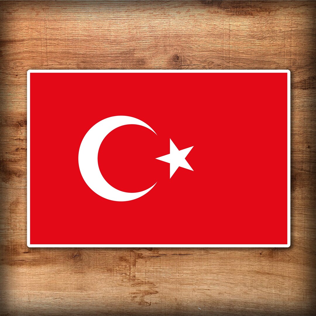 Turkey Flag Sticker Flags Word Art Printed Vinyl Decal Decals Turkish ...
