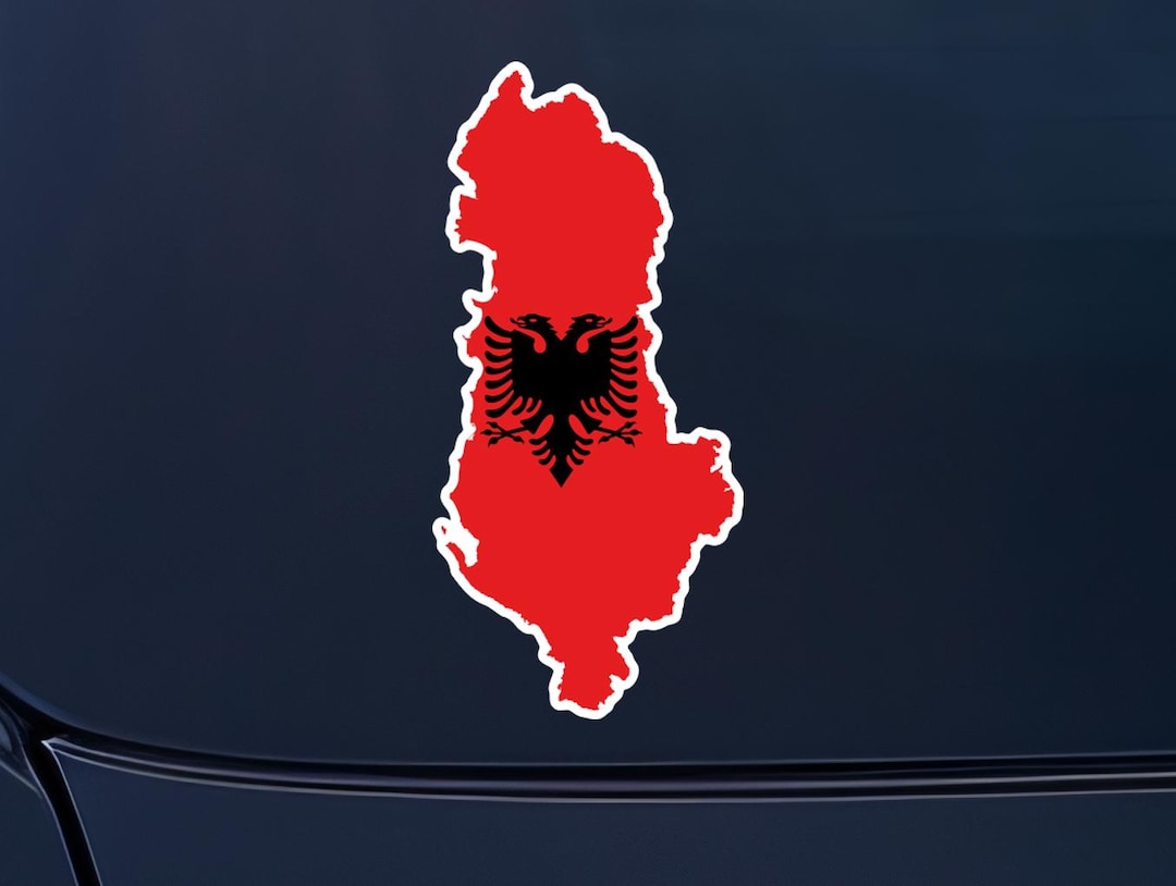Albania Flag Sticker Shape Flags Country Printed Vinyl Albanian Decal ...