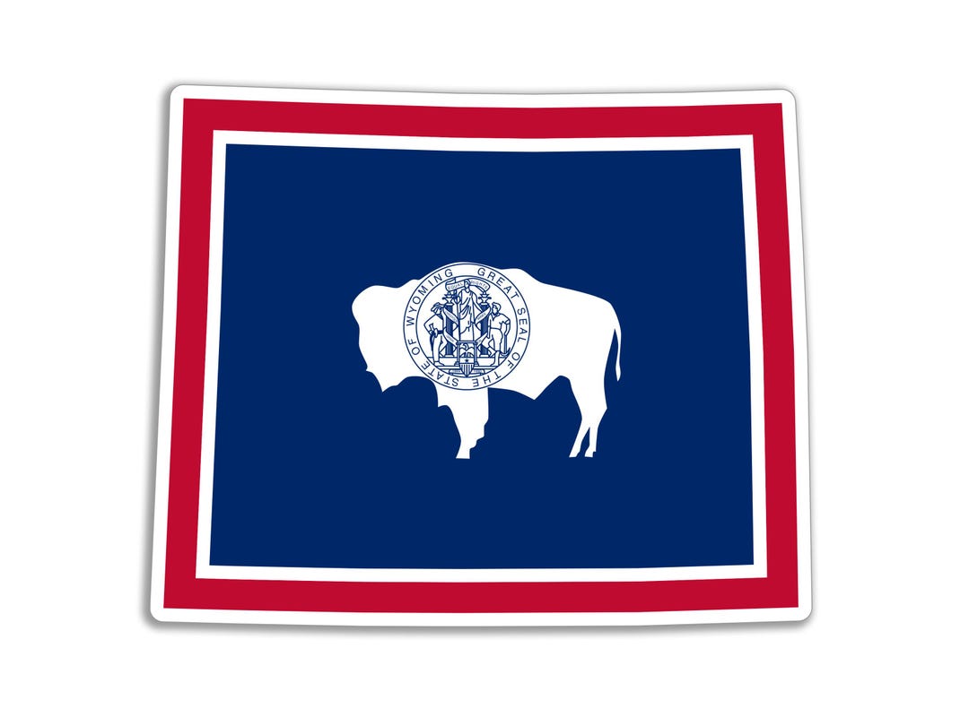 Wyoming Sticker Flag State Flag Shape Printed Vinyl Decal Decals ...