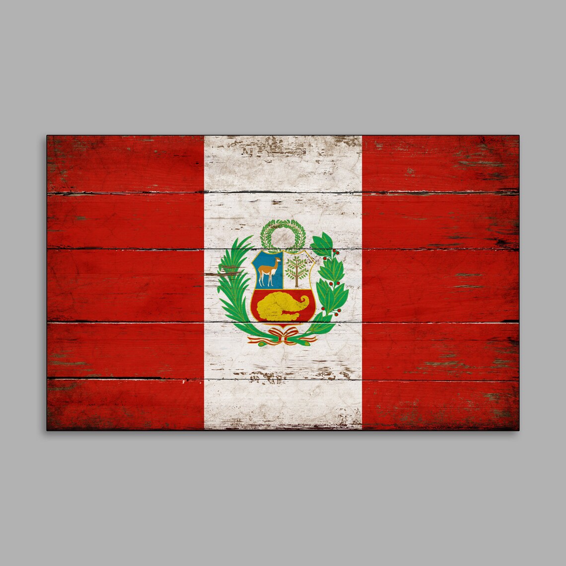 Peru Flag Canvas on Wood Peruvian Flags Rustic Flags Wooden - Etsy