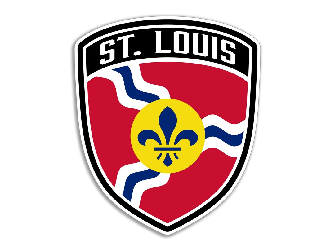 St. Louis Shield Sticker Flag Emblem Shape Word Art Printed Vinyl Decal ...