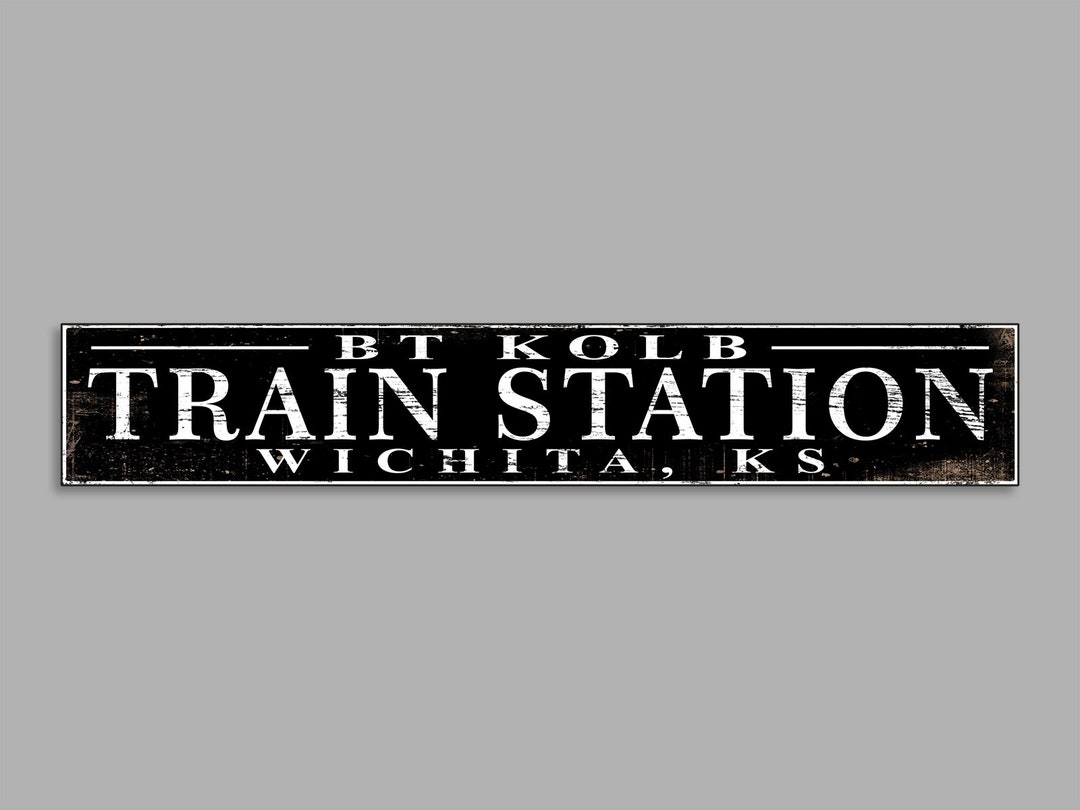 Customized Train Station Sign Railroad Railway Personalized Name Canvas ...