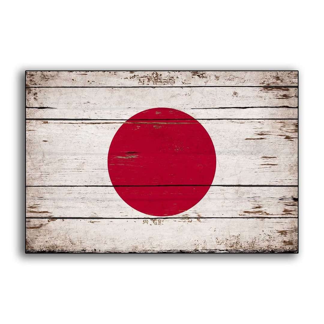 Japan Wood Flag Japanese Flags Rustic Flags Wooden Handmade Sign State ...