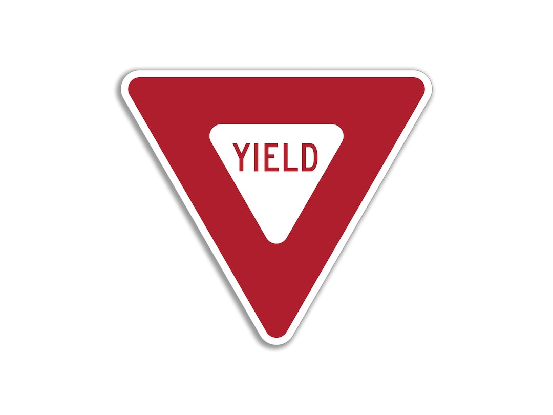 Yield Sign Sticker Printed Vinyl Decal Decals Street Road Traffic Signs ...
