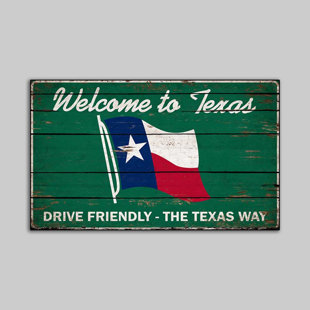Texas Welcome Sign Wood Sign Signage Wooden Lonestar State Home Wall ...