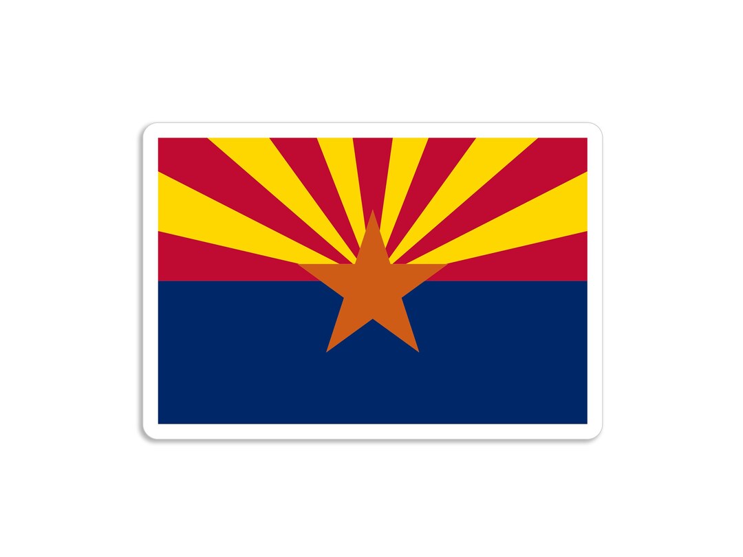 Arizona Flag Sticker Flags Word Art Printed Vinyl Decal Decals Stickers ...