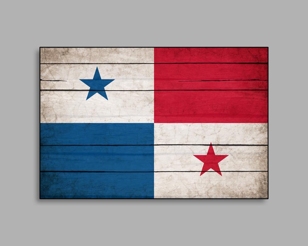 Panama Canvas on Wood Flag Panamanian Bandera Flags Rustic Flags Wooden ...