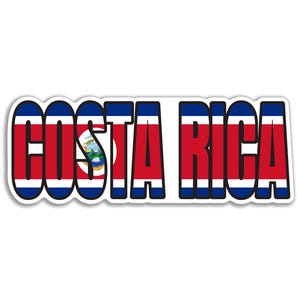 Costa Rica Sticker Island Flag Shape Word Art Printed Vinyl Decal ...