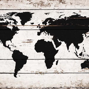 World Map Wood Wall Art Sign Rustic Maps Wooden Handmade Sign Decor ...