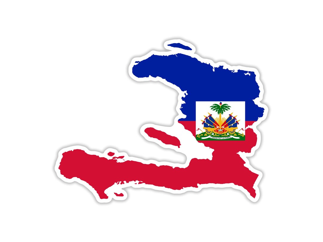 Haiti Sticker Island Flag Shape Word Art Printed Vinyl Decal Decals ...