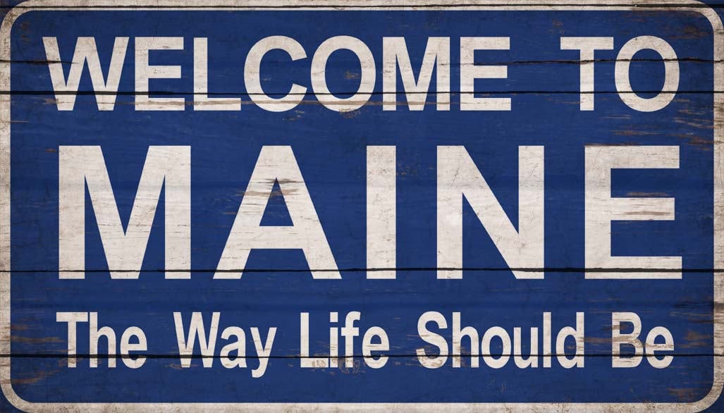 Welcome to Maine Welcome Sign Wood Rustic State Signs Wooden Handmade ...