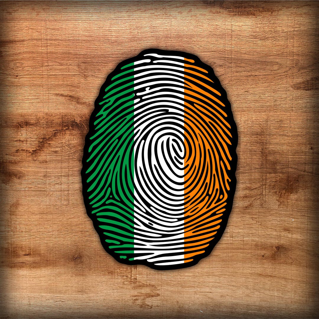 Irish Flag Fingerprint Sticker Art Printed Vinyl Decal Decals Ireland ...