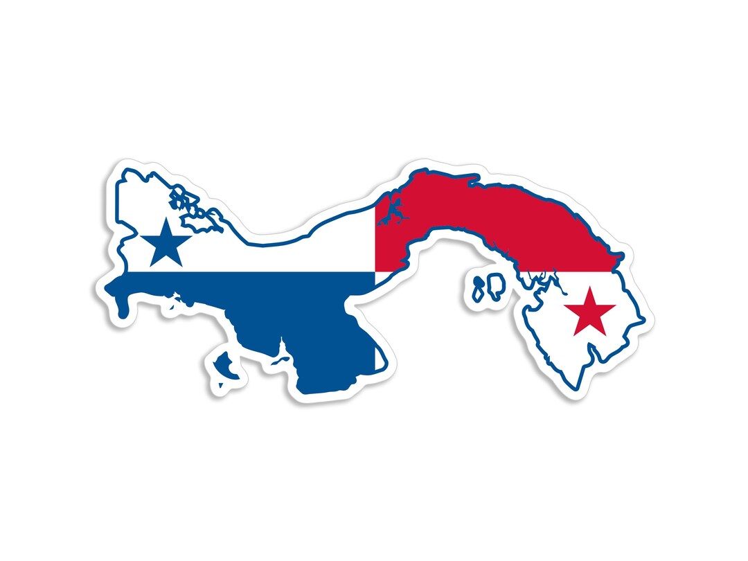 Panama Sticker Island Flag Shape Word Art Printed Vinyl Decal Decals ...