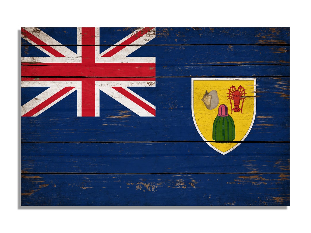 Turks and Caicos Flag Wood Flag Flags Rustic Flags Flag, Caribbean ...