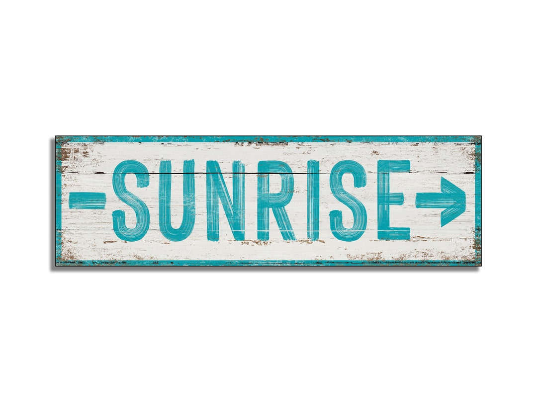 Sunrise Arrow Wooden Canvas Mounted Sign Wood Wooden Print Decor Wall ...