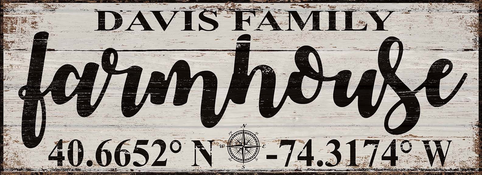 Personalized Farmhouse coordinates sign wooden Home Custom | Etsy