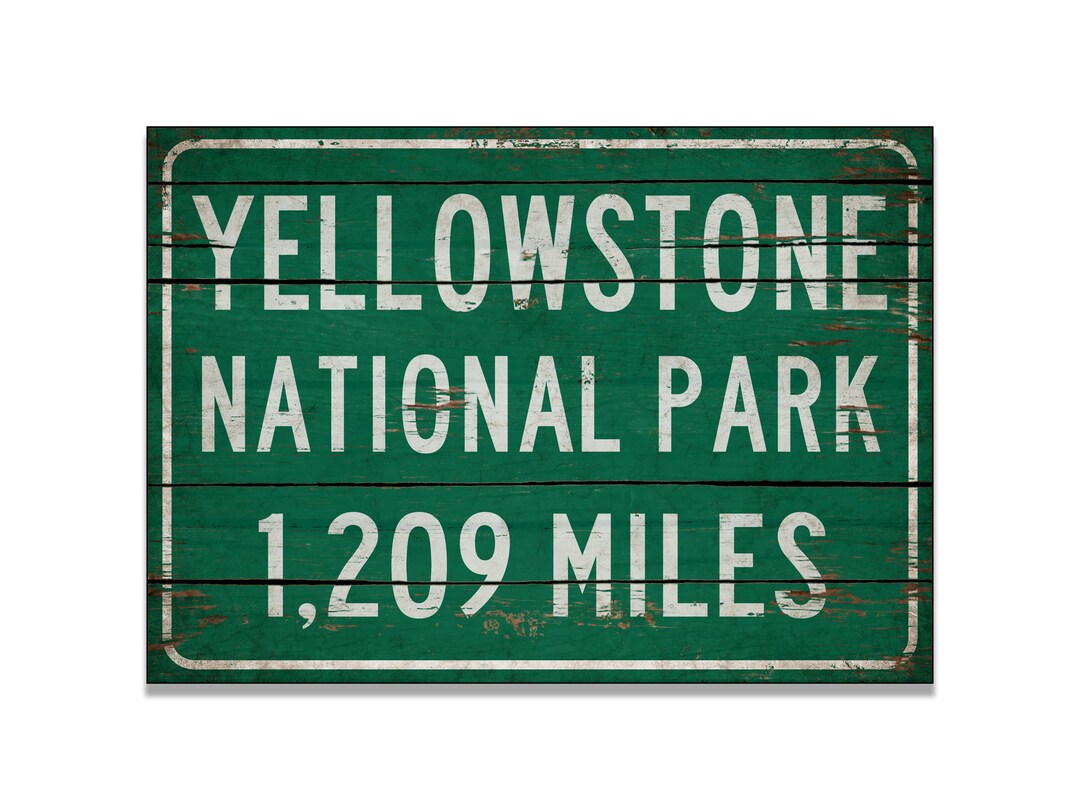 Personalized Yellowstone National Park Miles Highway/road Distance ...