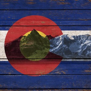 Colorado Mountains Wood Flag Flags Rustic Flags Wooden Handmade Sign ...