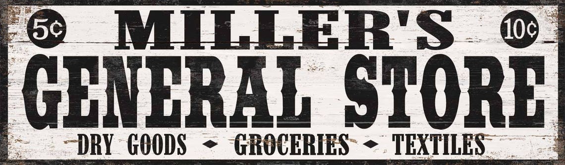 Customized General Store Sign Mercantile Personalized Name - Etsy