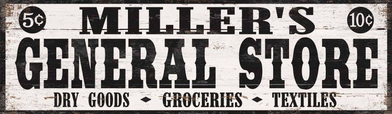 Customized General Store Sign Mercantile Personalized Name | Etsy