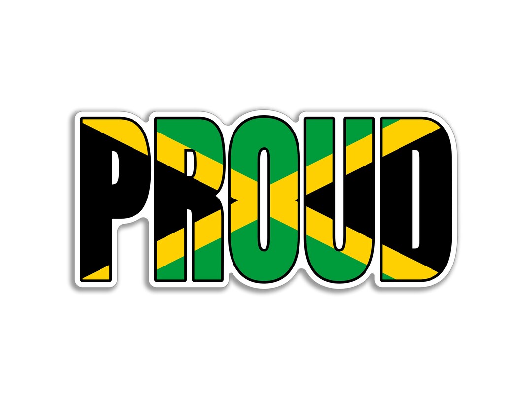 Jamaica Proud Sticker Flag Art Printed Vinyl Decal Decals Jamaican ...