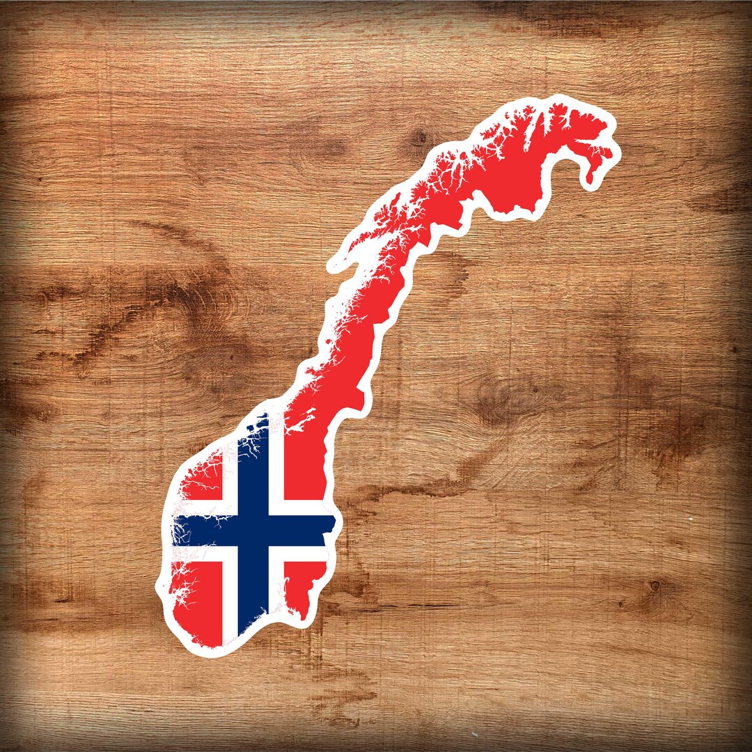 Norway Sticker Flag Shape Word Art Printed Vinyl Decal Decals Norwegian ...