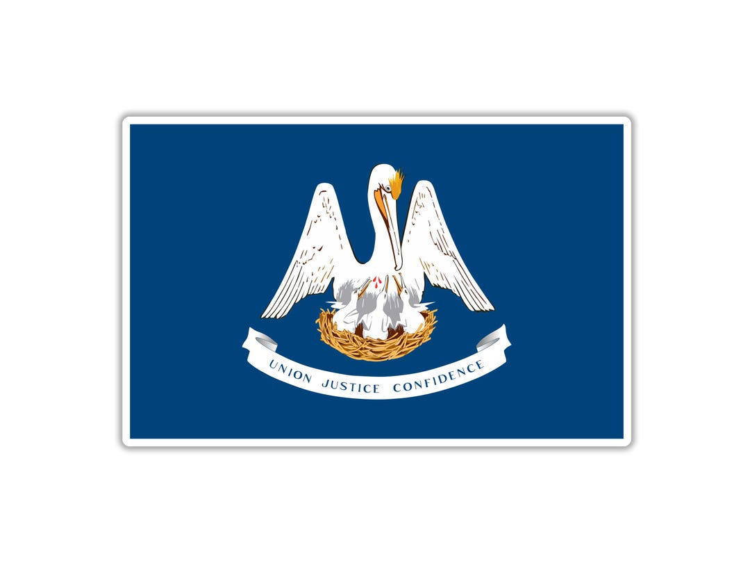 Louisiana Sticker Flag State Flag Printed Vinyl Decal Decals LA ...