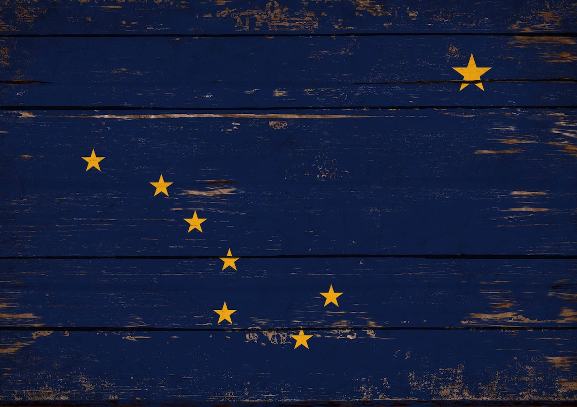 Alaska Wood Flag Flags Rustic Alaskan Flags Wooden Handmade - Etsy