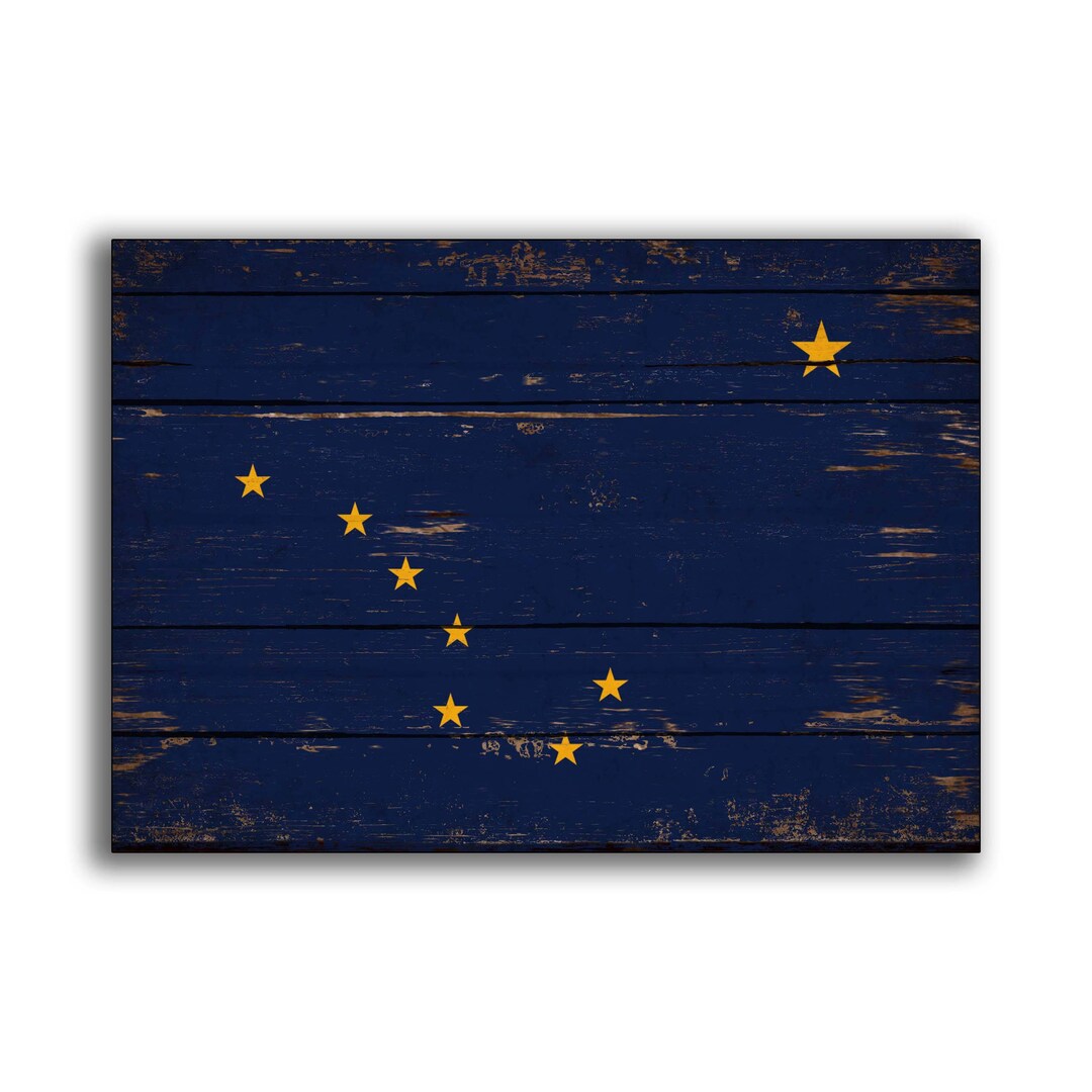 Alaska Wood Flag Flags Rustic Alaskan Flags Wooden Handmade Big Dipper ...