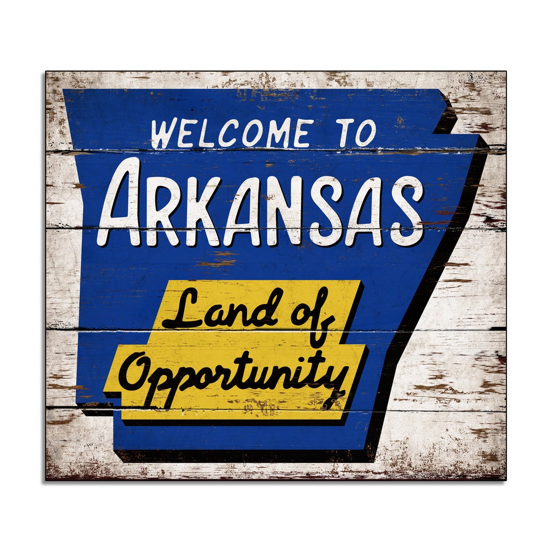 Arkansas Welcome Sign States Print Wooden Plaque Handmade Decor Wall ...
