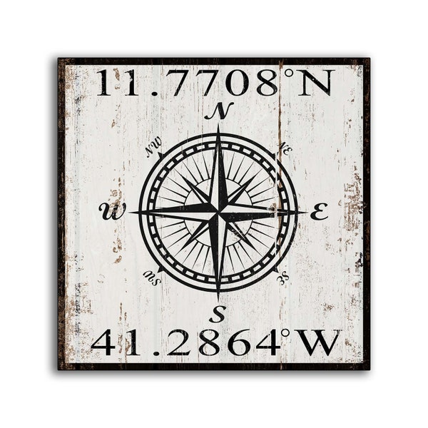 Personalized Compass Metal Sign - Etsy