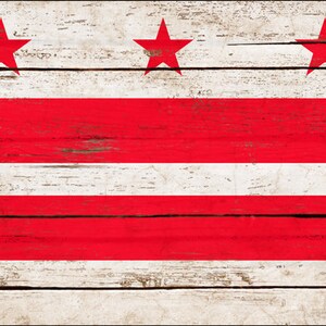 Washington D.C. DC Canvas on Wood Flag Sign Flags Wooden District of ...