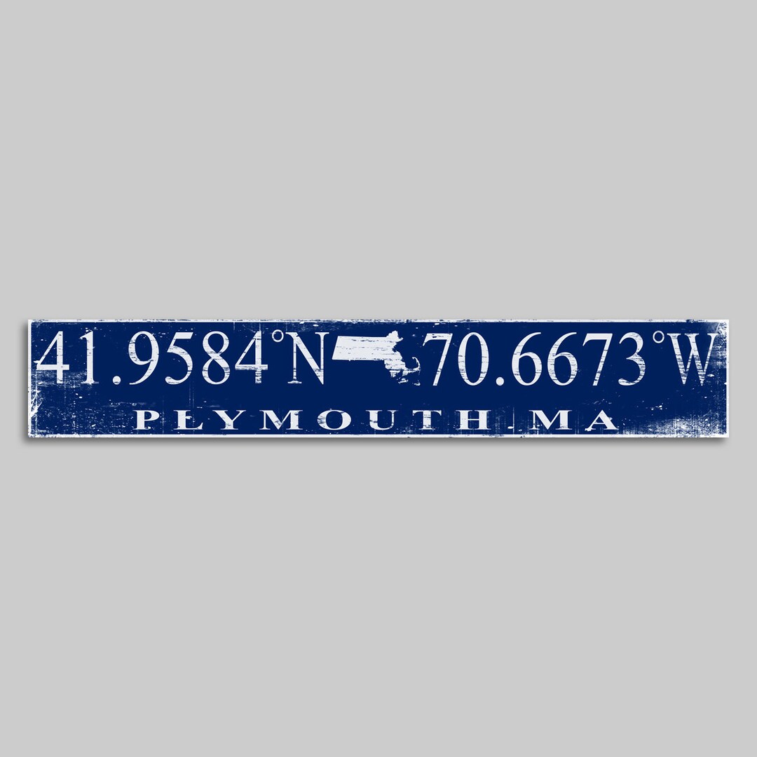 Personalized Latitude Longitude on Canvas Mounted Wood Panel Coordinate ...
