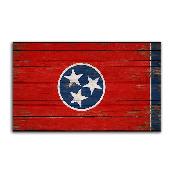 Tennessee Canvas Mounted on Wood Flag Sign Flags Wooden - Etsy