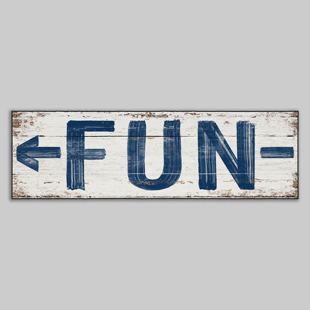 Fun Arrow Wooden Canvas Mounted Sign Wood Wooden Print Decor Wall ...