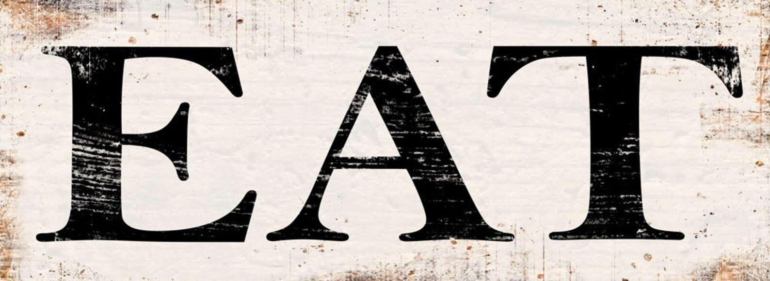 Eat Sign Wooden Handmade Wood Sign Food Dine Decor Cottage - Etsy