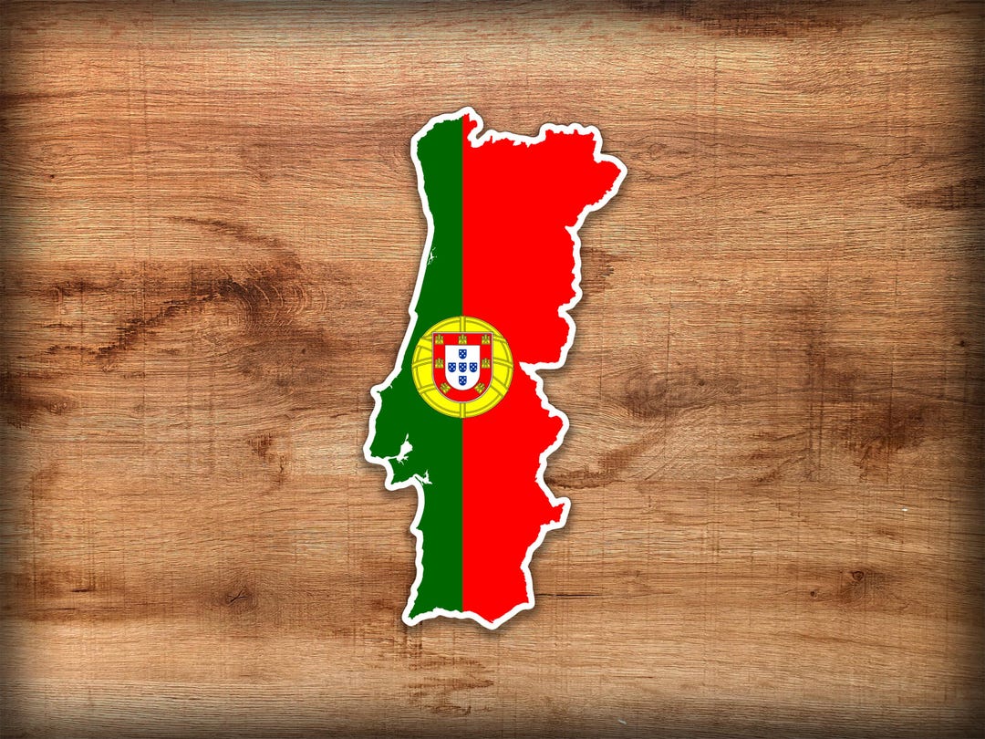 Portugal Sticker Flag Shape Word Art Printed Vinyl Decal Decals ...