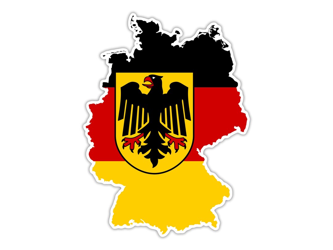 Germany Flag Sticker With Eagle Flags Word Art Printed Vinyl Decal ...