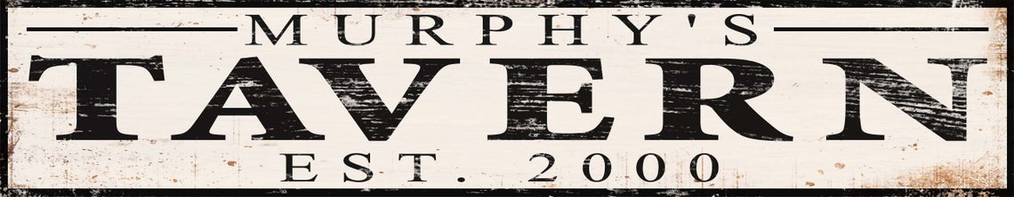 Customized Tavern Sign Personalized Name & Established Date - Etsy
